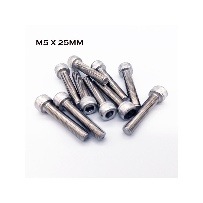 3D Gadgets | Stainless Steel M5 Hexagonal Socket Screw - 10 pcs