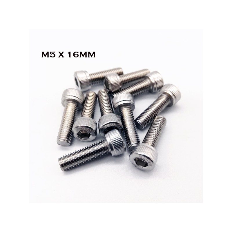 3D Gadgets | Stainless Steel M5 Hexagonal Socket Screw - 10 pcs
