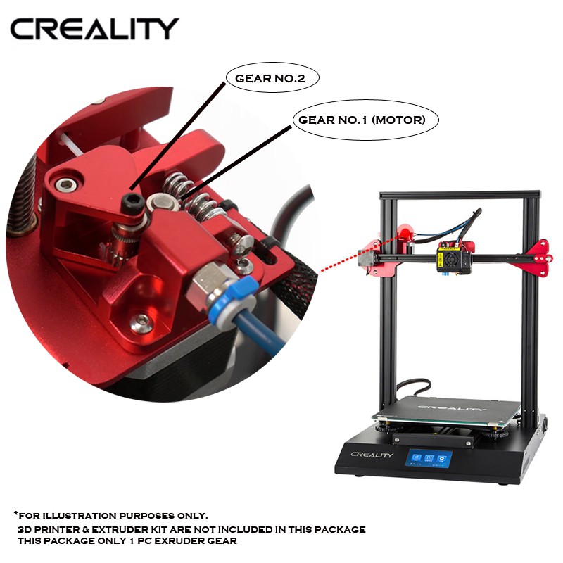 3D Gadgets Malaysia | Replacement Extruder Gear #1 (Motor) for Creality CR10S Pro