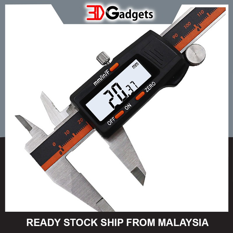 3D Gadgets Malaysia | Digital Caliper Stainless Steel Body with Large ...