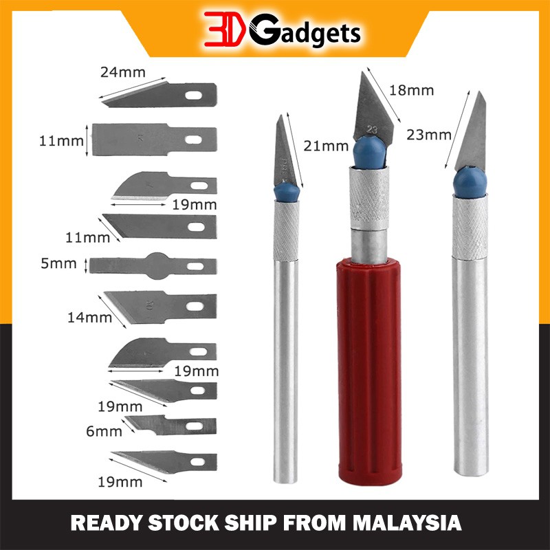 3D Gadgets Malaysia | Utility Precision Knife Set 3D Printed Model ...