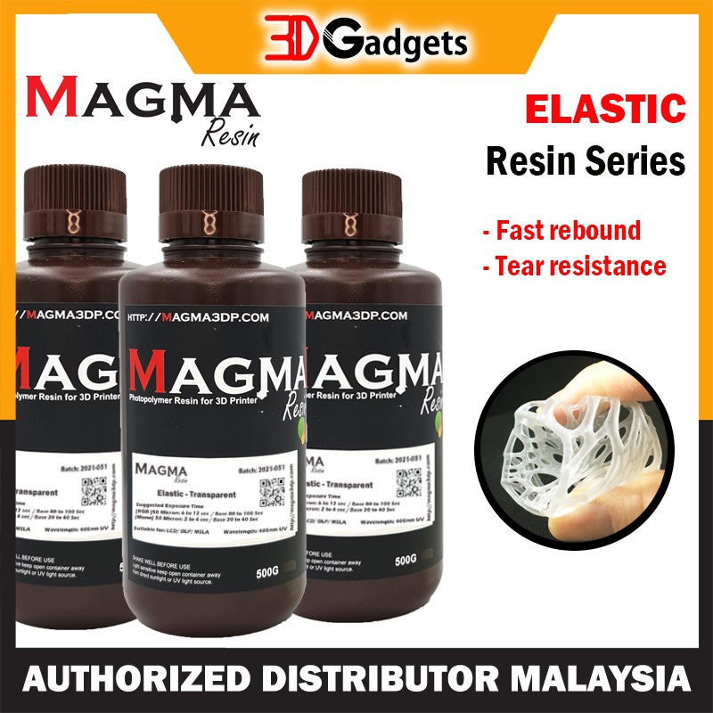 3D Gadgets Malaysia | Magma Elastic Photopolymer Resin 500g