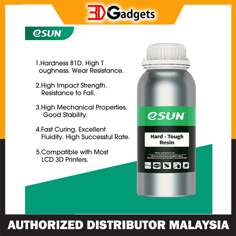 3D Gadgets Malaysia | eSUN Hard Tough ABS- Like Photopolymer Resin ...
