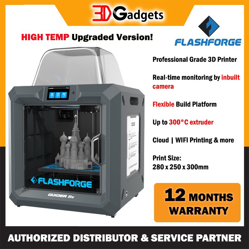 FlashForge Guider IIS 3D Printer 300C extruder | 3D Gadgets Malaysia