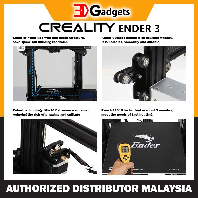 3D Gadgets Malaysia | Creality Ender 3 DIY 3D Printer 32-Bit Kit
