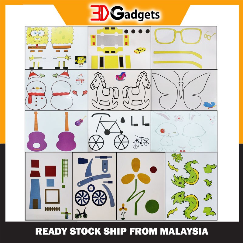 3D Gadgets Malaysia |3D Pen Copy Paste Drawing Arts & Crafts Book for Kids