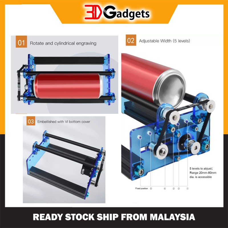3D Gadgets Malaysia |Two Trees Rotation Module for Totem S Laser Engraver