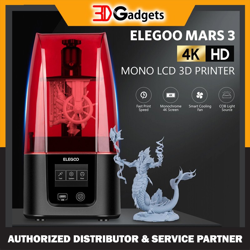 Elegoo Mars 3 ULTRA 4K Mono LCD MSLA 3D Printer | 3D Gadgets Malaysia