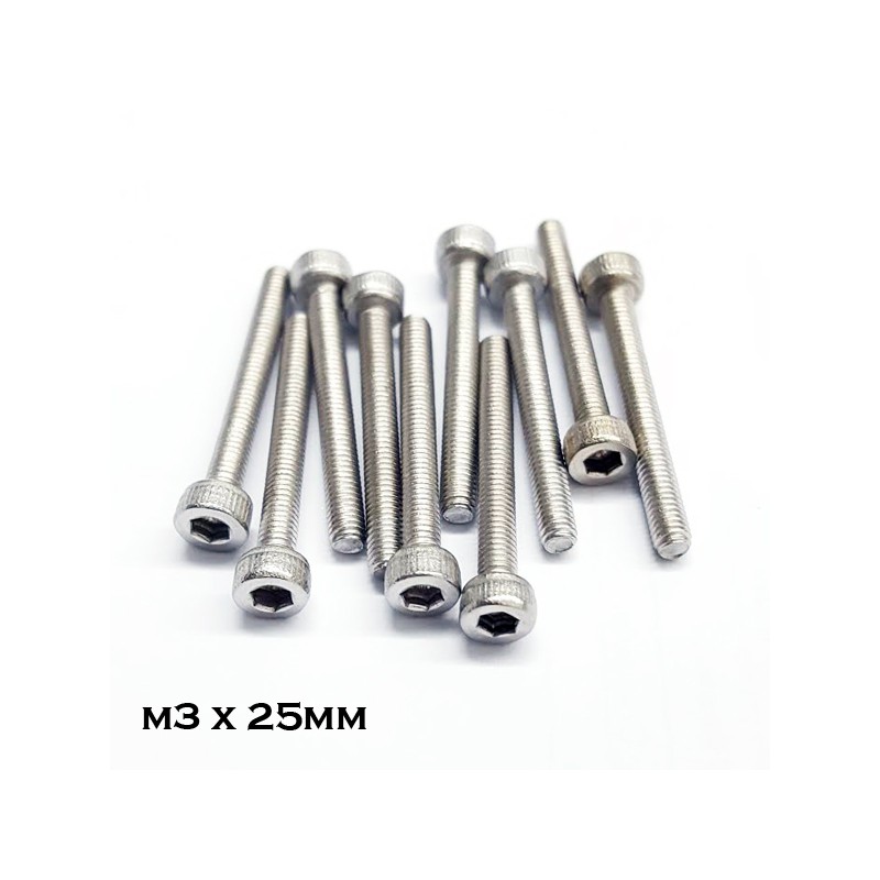 3D Gadgets | Stainless Steel M3 Hexagonal Socket Screw - 10 pcs