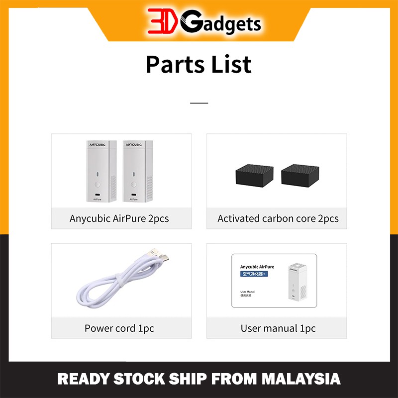 ANYCUBIC 2PCS AIRPURE MINI AIR PURIFIER