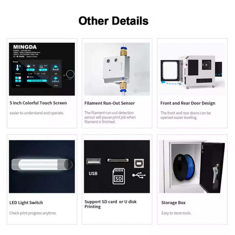 MINGDA MD-600 PRO Industrial FDM 3D Printer | 3D Gadgets Malaysia