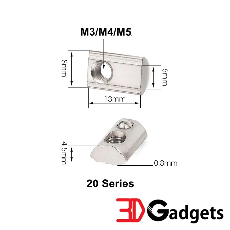 Spring Loaded Ball T-Nut: Secure and Versatile 2020 Aluminium Profile ...