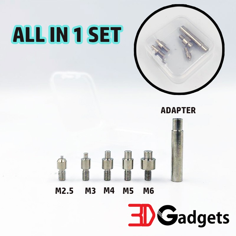 Threaded Heat Set Insert Tip 5-in-1 Set for Copper Heat Insert