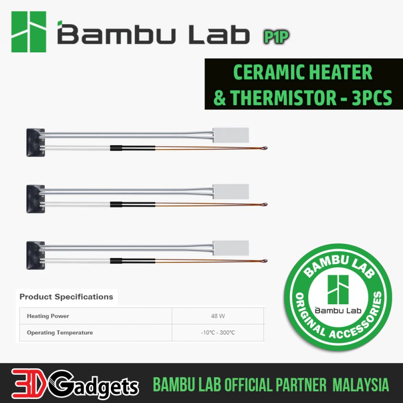 Bambu Lab P1P Ceramic Heater and Thermistor | 3D Gadgets Malaysia