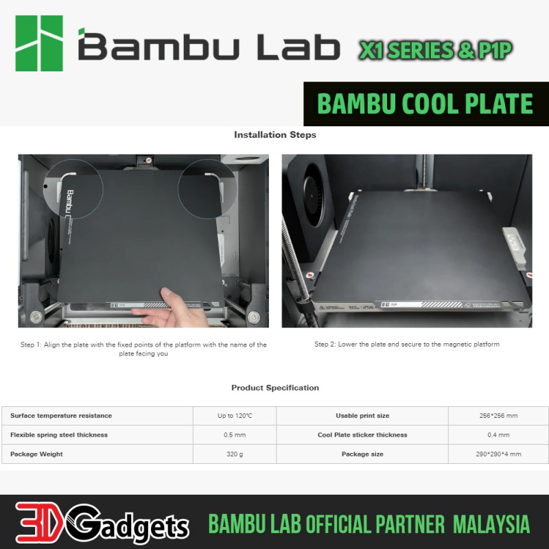 Bambu Lab X1 Series & P1P Bambu Cool Plate | 3D Gadgets Malaysia
