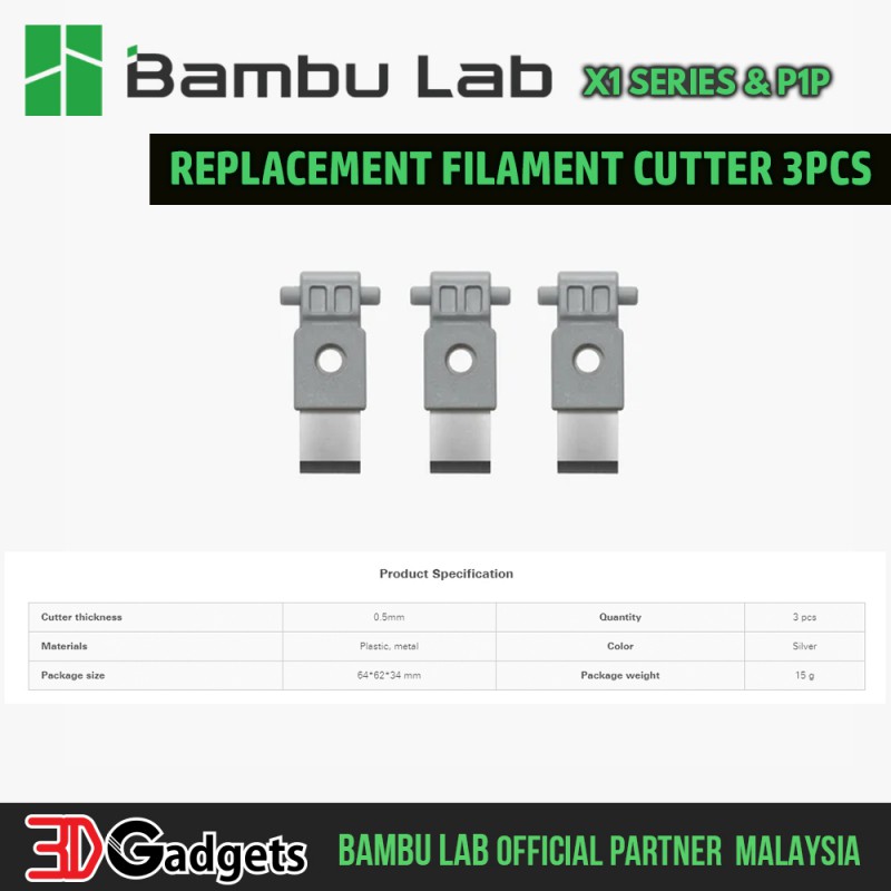 Bambu Lab X1 Series & P1P Replacement Filament Cutter