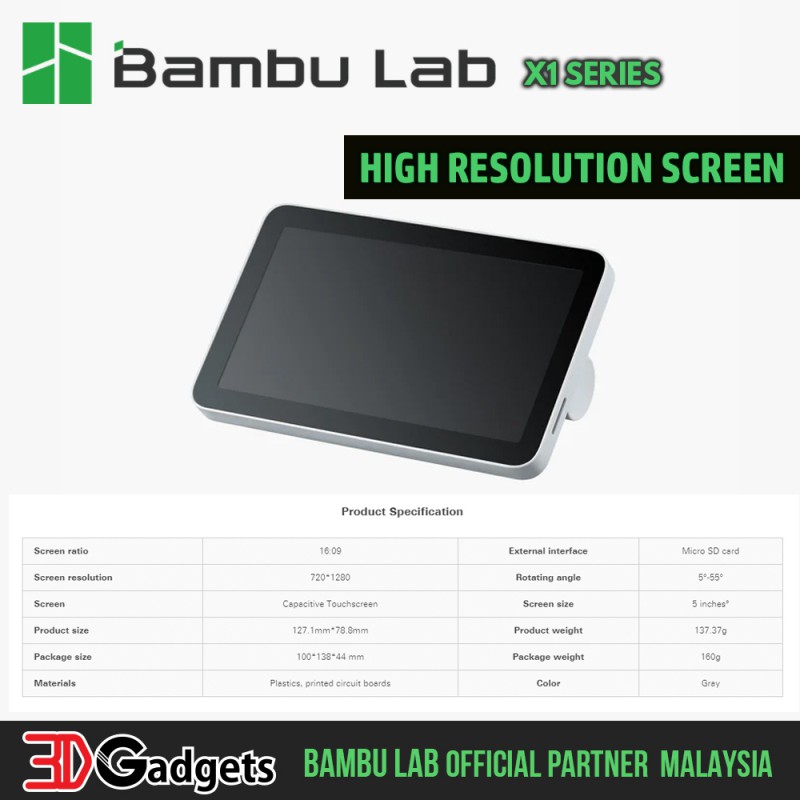 Bambu Lab X1 Series High Resolution Screen | 3D Gadgets Malaysia
