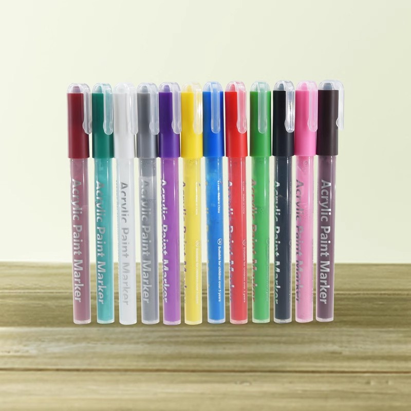 12 Colors Acrylic Paint Markers Set for 3D Prints Coloring