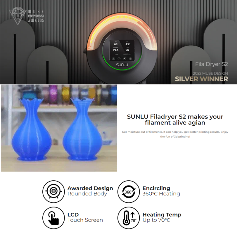 SUNLU FilaDryer S2 Filament Dry Box