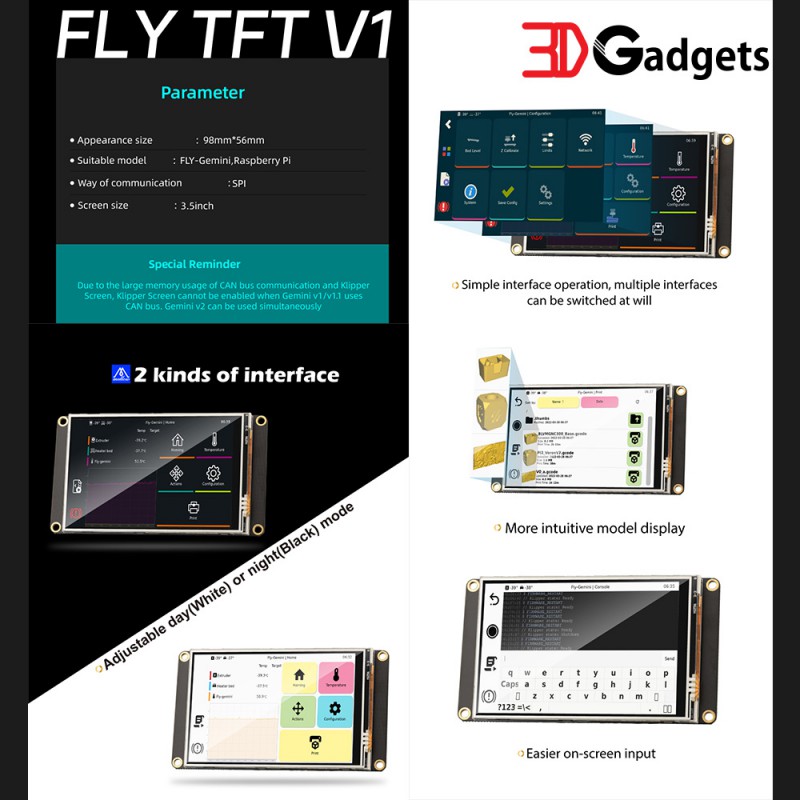 Mellow FLY-π with 3.5 Inch TFT Touch Screen for 3D Printer | 3D Gadgets ...