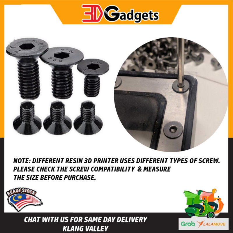 Alloy Steel Countersunk Head Hexagon Socket Screw M3 M4 for Resin Vat Tray
