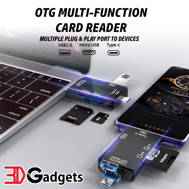 6 in 1 Multi-Function OTG Card Reader | 3D Gadgets Malaysia