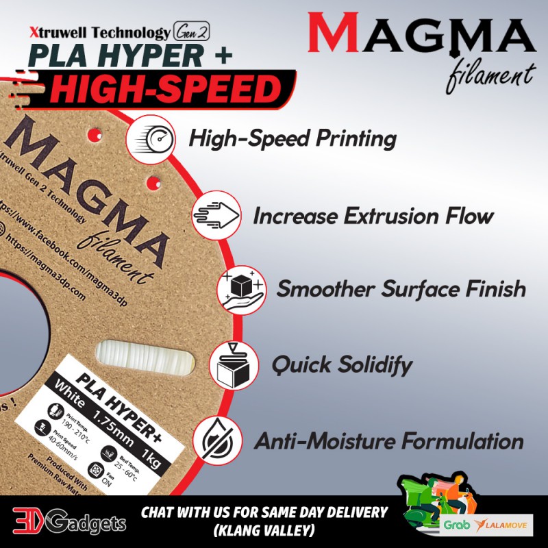 Magma PLA HYPER+ 1.75mm 1KG | 3D Gadgets Malaysia