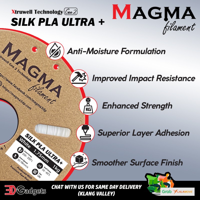 Magma Silk PLA Ultra+ 1KG 1.75mm FDM Filament | 3D Gadgets Malaysia