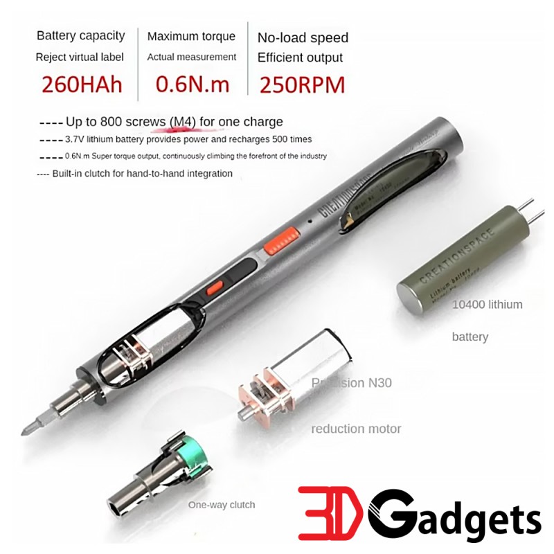 Smart Mini Electric Screwdriver with Various Bits| 3D Gadgets Malaysia
