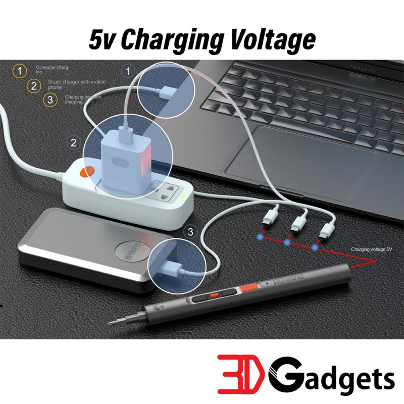 Smart Mini Electric Screwdriver with Various Bits| 3D Gadgets Malaysia