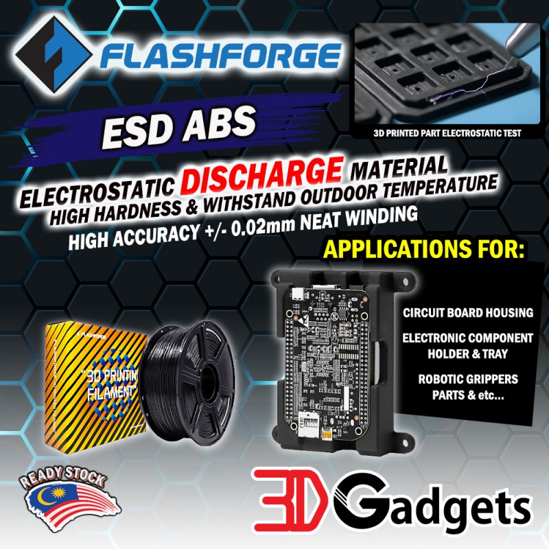 FlashForge ESD ABS/ PETG 1.75mm 1KG 3D Printer Filament