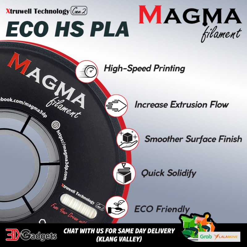 Magma ECO HS PLA Filament 1.75mm 1KG FDM 3DPrinter|3D Gadgets Malaysia